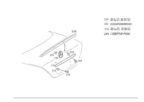 Rear Lid Latch-Type Lock, Rear Lid Attachment Parts for 1999 Mercedes ...