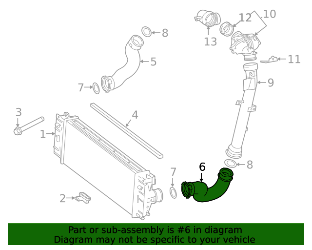 2010-2022 Mercedes-Benz Inter-Cooler Hose 906-528-25-82 | MB Online Parts