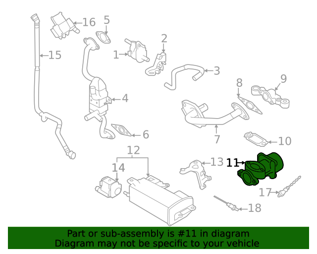 2017-2024 Subaru Egr Valve 14710AA830 | Subaru Parts Store