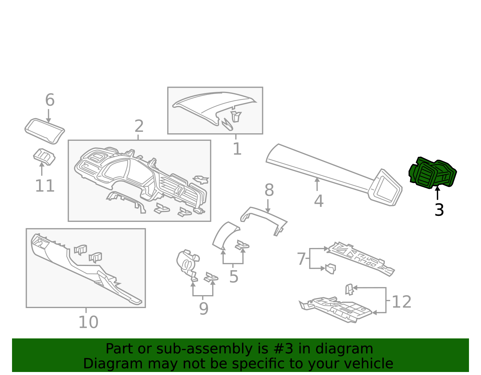 OEM 2016-2021 Honda Civic Air Outlet Vent 77631-TBA-A11ZB | Honda ...