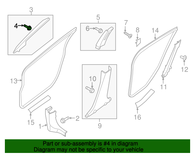 2013-2019 Nissan Windshield Pillar Trim Retainer 76988-3GF0A ...