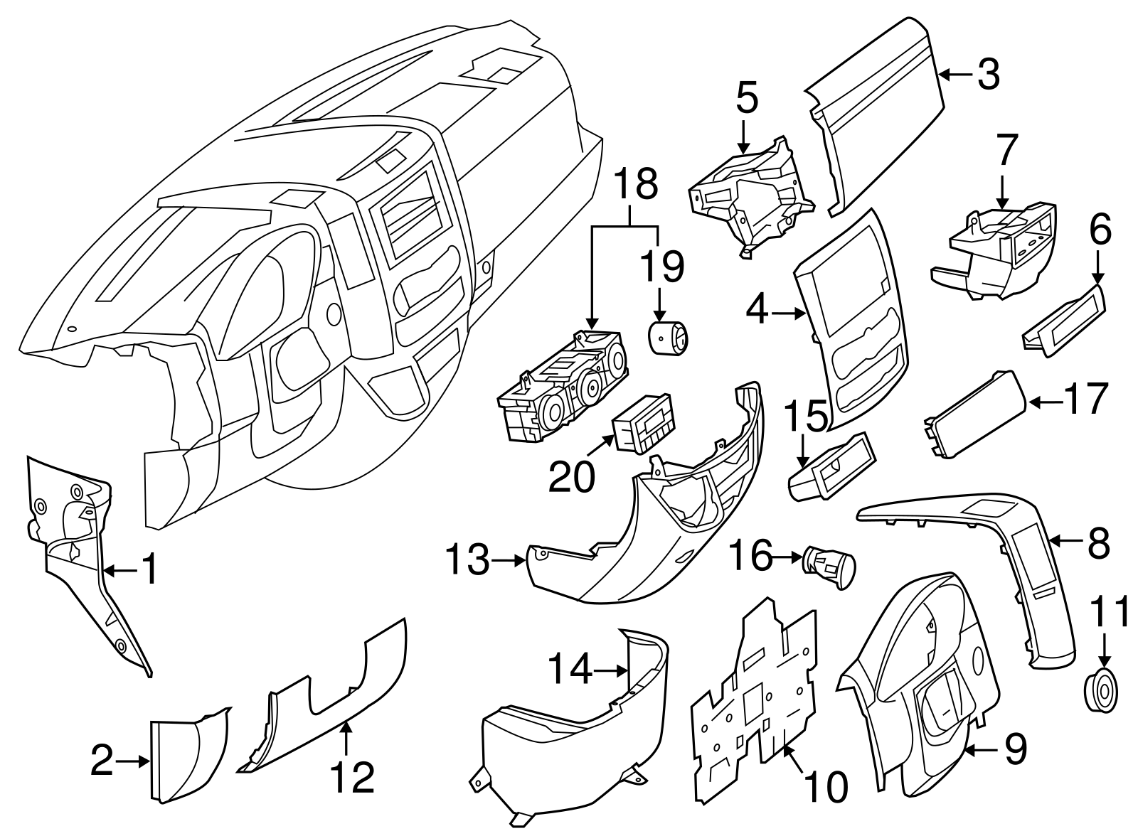 906-680-00-17-9B27 - Center Bezel 2010-2018 Mercedes-Benz | Mercedes ...
