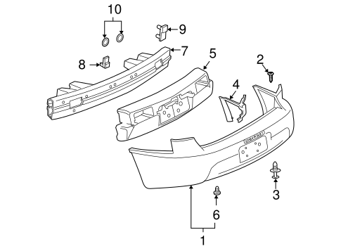 Bumper & Components - Rear for 2003 Chevrolet Cavalier | Auto Parts Express