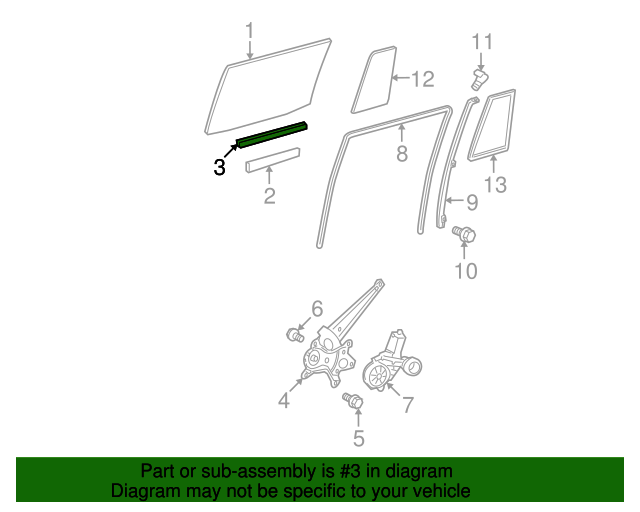 69975-60060 - Sash Channel Filler - 2008-2013 Toyota Highlander | OEM ...
