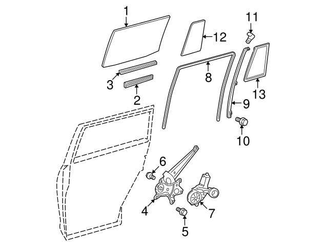 69975-60060 - Sash Channel Filler - 2008-2013 Toyota Highlander | OEM ...