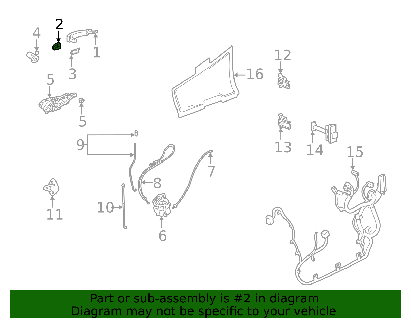 13598841 - Front Driver Side Door Lock Cylinder Cap with Housing 2016 ...