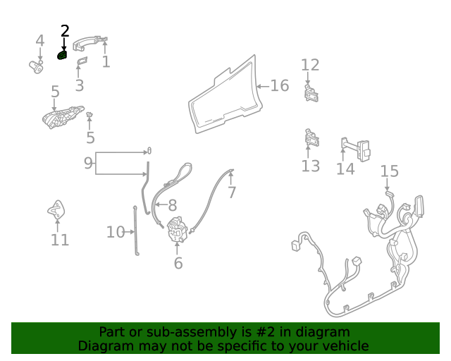 2016-2024 GM Front Driver Side Door Lock Cylinder Cap with Housing ...