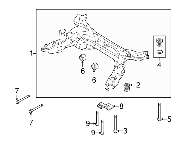 W714470-S439 2011-2019 Ford Suspension Cross-Member Front Bolt ...