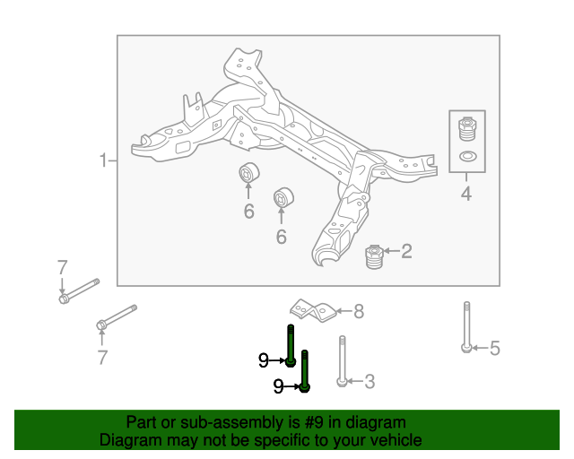 Genuine OEM Ford Part - Suspension Cross-Member Front Bolt W714470-S439 ...