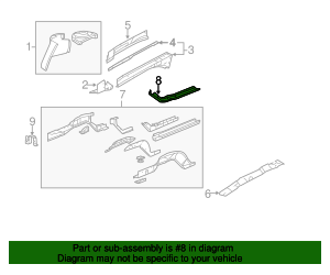 Genuine OEM Passenger Side Front Compartment Side Rail Reinforcement ...