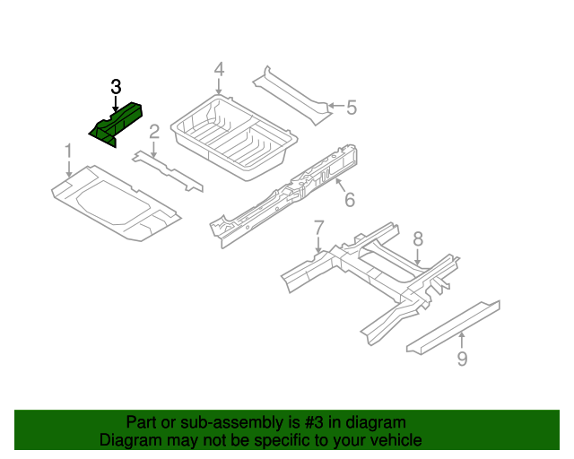 2008-2020 Mopar Front Side Rail - Passenger Side (RH) 68032354AC ...
