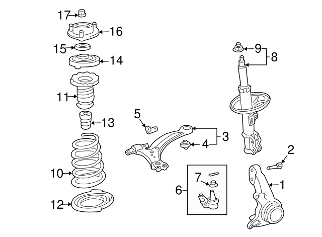 1992-2003 Toyota Suspension Strut (Left, Front) 48520-39605 | OEM Parts ...