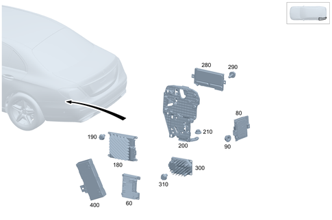 Control Units/Fuse Boxes/Relays in Trunk for 2017 Mercedes-Benz C300 ...