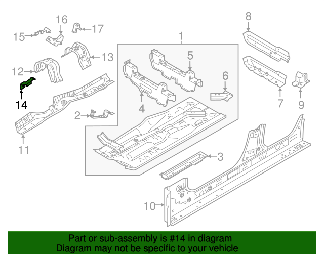 41007444012 - 2018-2023 BMW Center Reinforced (41-00-7-444-012) | BMW ...