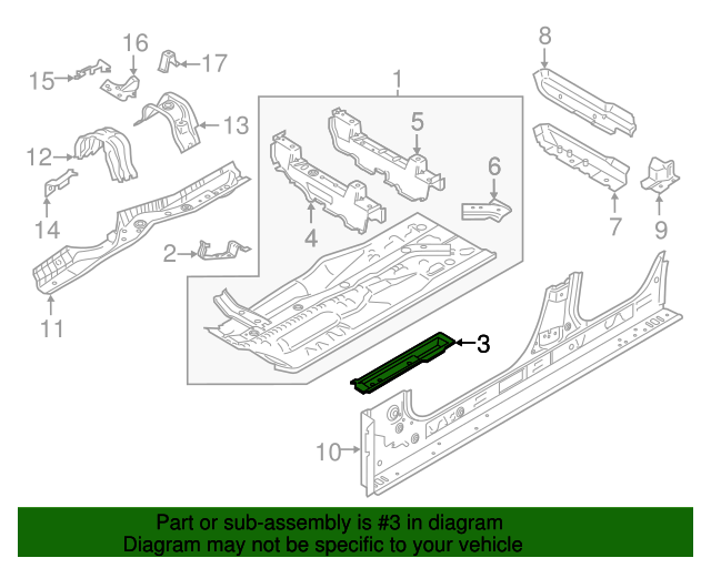 OEM BMW Floor Pan Assembly Support For 2018-2023 BMW - Part# 41-00-7 ...