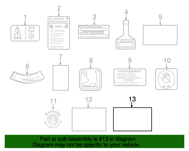 2012 Mazda 5 Emission Label L5E1-69-036A | Florida Mazda Parts