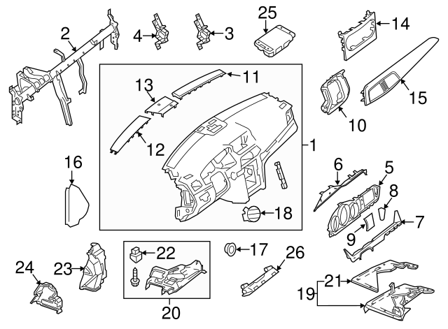 204-680-92-08-9107 - Instrument Panel Bezel 2012-2014 Mercedes-Benz ...