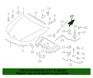 41617210677 - 2006-2012 BMW Hood Hinge, left (41-61-7-210-677) | BMW of ...