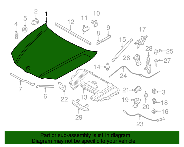 41617153940 - 2009-2012 BMW Hood Panel (41-61-7-153-940) | BMW of South ...