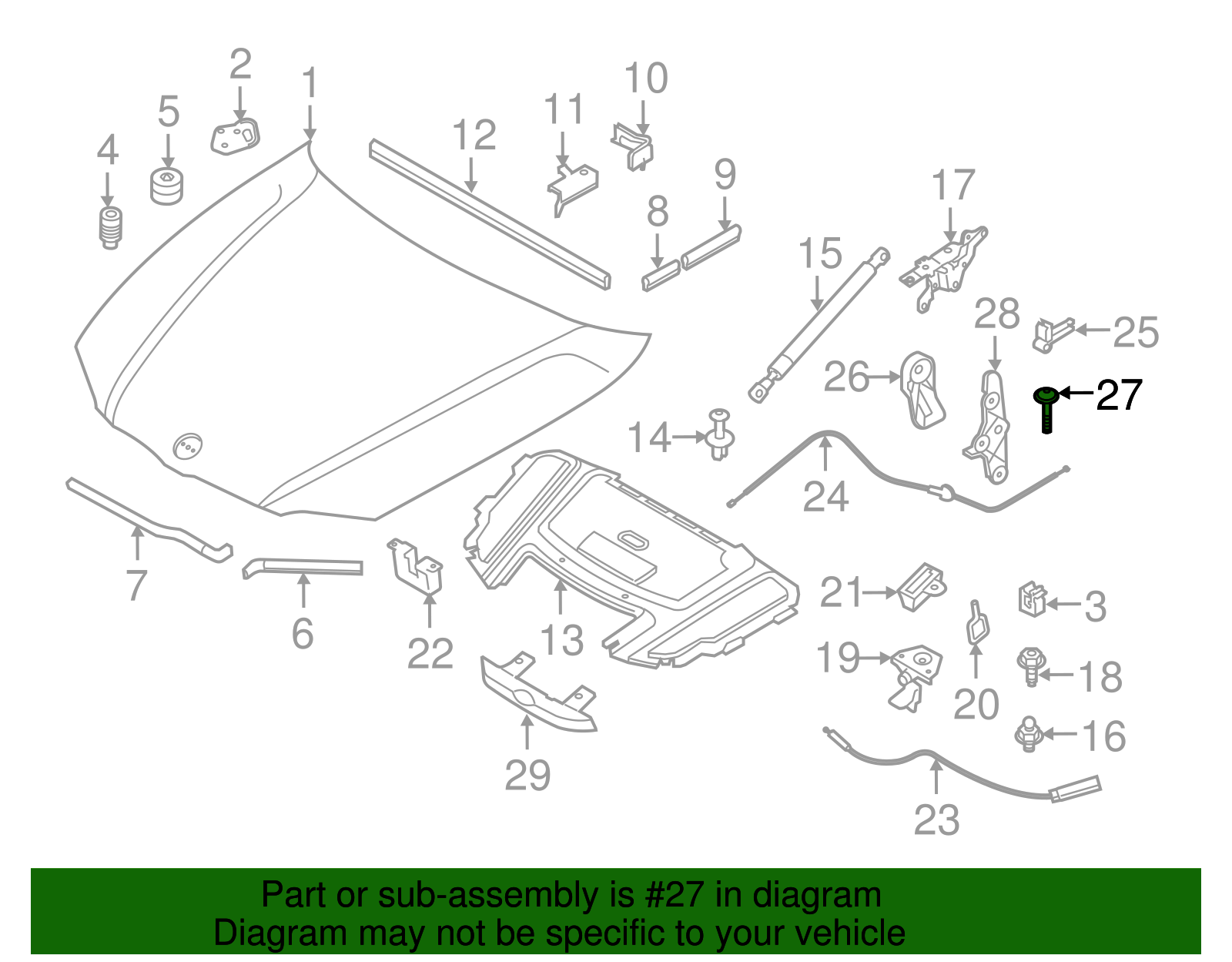 Genuine BMW 07-14-6-959-925 | Hood Release Handle Screw | FREE Shipping ...