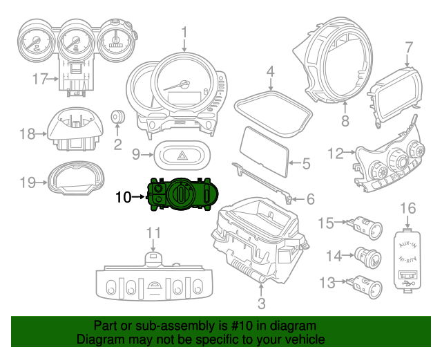 61-31-5-A25-468 - Headlight Switch - 2020-2024 Mini Cooper | BMWPartsHub