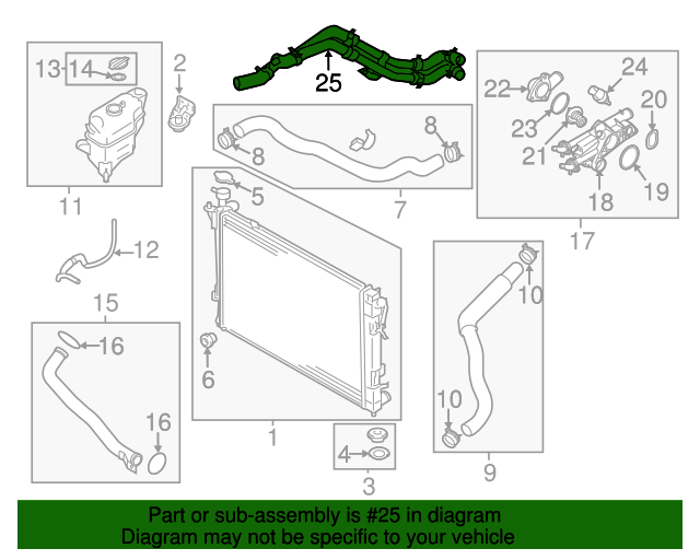 2015-2018 Hyundai Engine Coolant Hose 25470-2GGA0 | OEM Parts Online