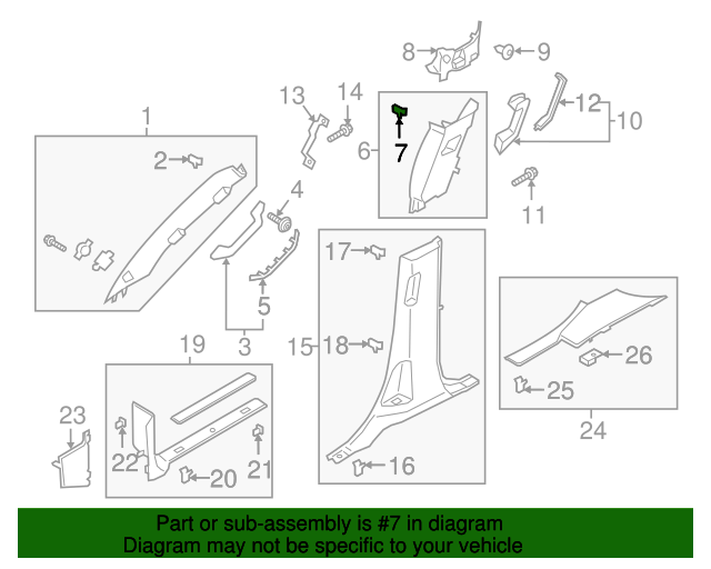 2015-2022 Ford Upper Center Pillar Trim Retainer Clip -W714113-S439 ...