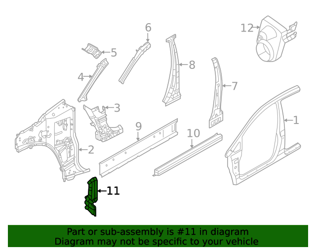 2020-2021 Nissan Versa Rocker Reinforced Bracket G6290-5EFMA ...