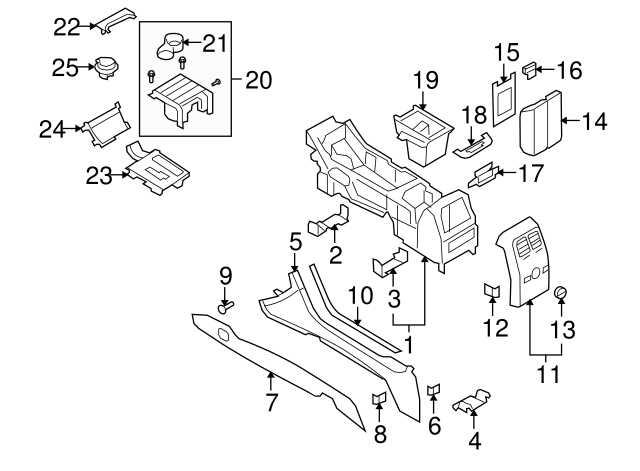 8A5Z-54045A76-AA - Panel Assembly Console 2009 Lincoln MKS | AutoNation ...