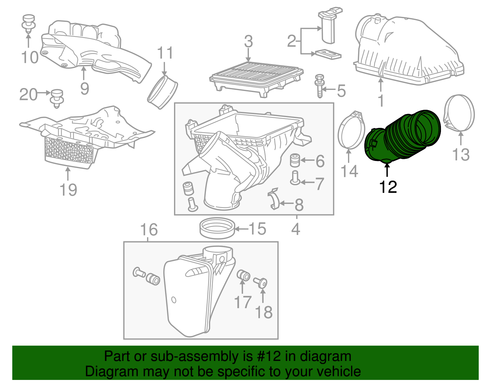 2016 Acura MDX Air Flow Tube 17228-5J6-A10 | OEM Parts Online