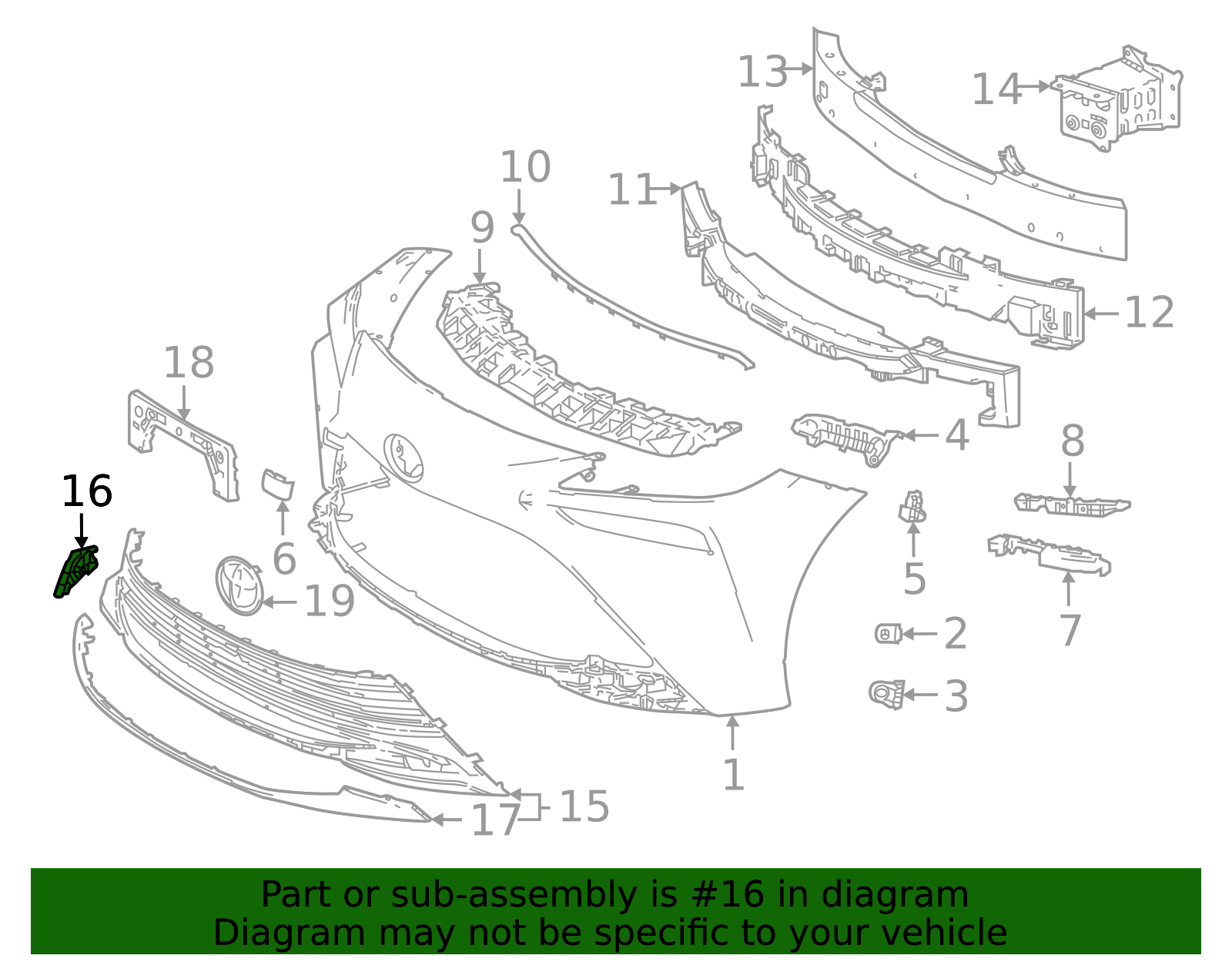 2021-2024 Toyota Mirai Lower Grille Filler 53127-62030 | Toyota Parts ...