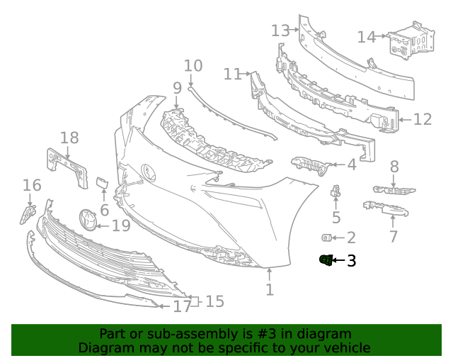 53879-30090 - Bumper Cover Retainer - 2021-2022 Toyota Mirai | OEM ...