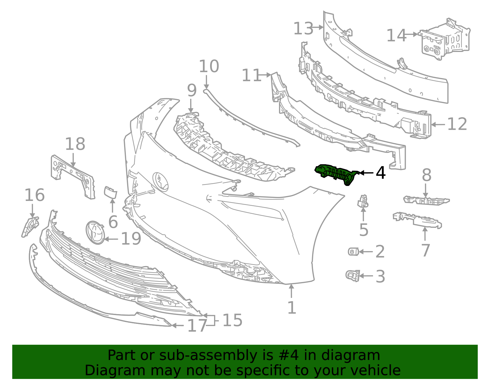 2021-2024 Toyota Mirai Bumper Bracket 52116-62020 | Sparks Parts
