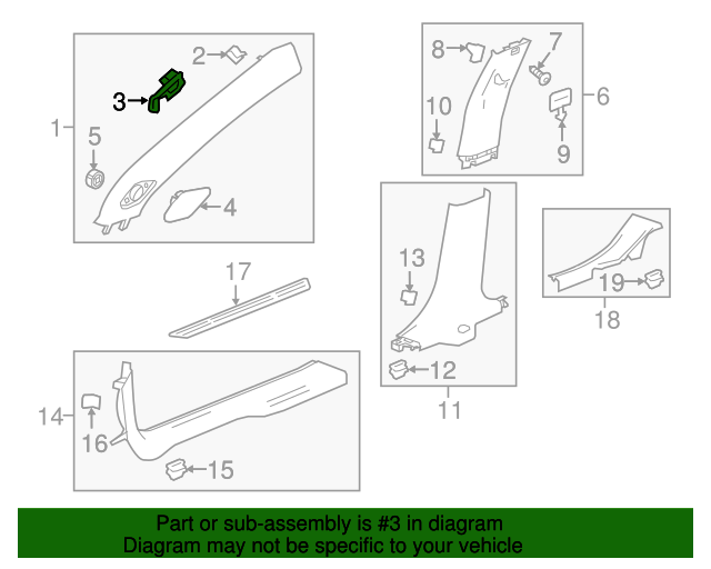 2008-2023 GM OEM NEW 2008-2020 GM Chevrolet Cadillac Windshield Pillar ...