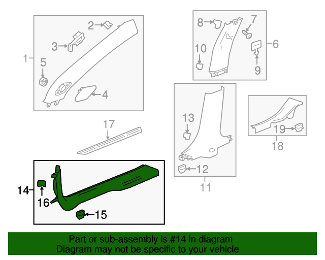 2016-2023 Chevrolet Malibu Black Front Driver Side Door Sill Garnish ...