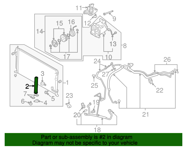 2007-2024 Mitsubishi A/C Receiver Drier 7815A285 | Mitsubishi Parts ...