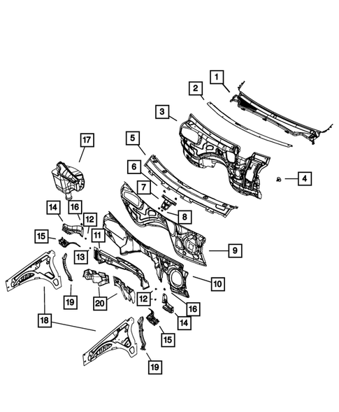 Cowl and Dash Panel for 2011 Dodge Durango | DodgeParts.com