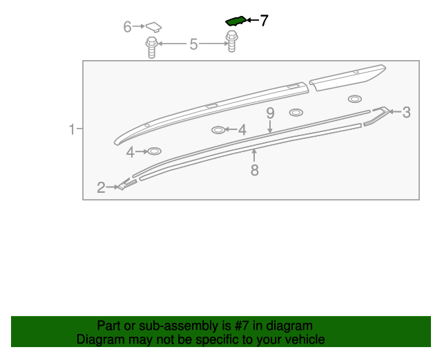 2014-2019 Toyota Highlander Side Rail Cap 75633-0E030 | Toyota Parts Center