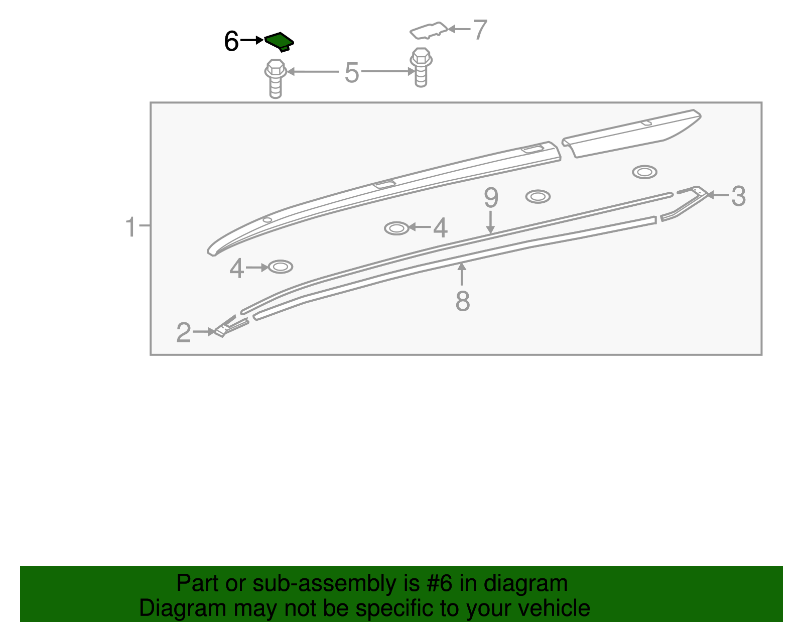 2014-2019 Toyota Highlander Side Rail Cap 75632-0E030 | Toyota Parts Center