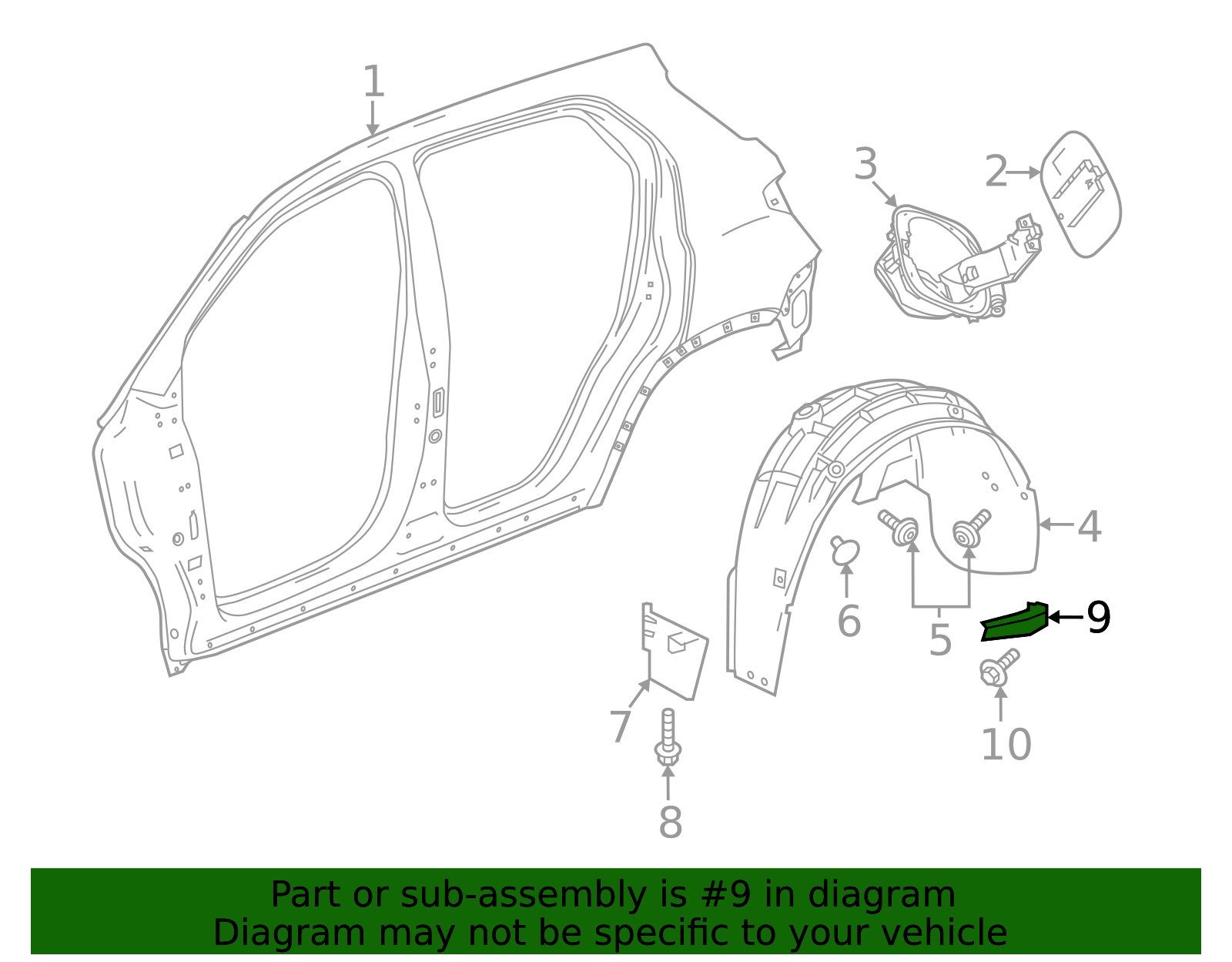 2018-2025 GM Wheelhouse Brace 23365615 GM | GMPartsDirect.com