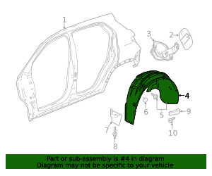 2018-2024 GMC Terrain Rear Passenger Side Wheelhouse Liner 84700609 GM ...