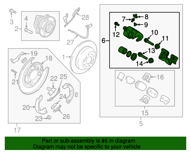Hyundai - 58311-2WA30 - Caliper - 2017-2019 Hyundai | OEM Hyundai Parts ...