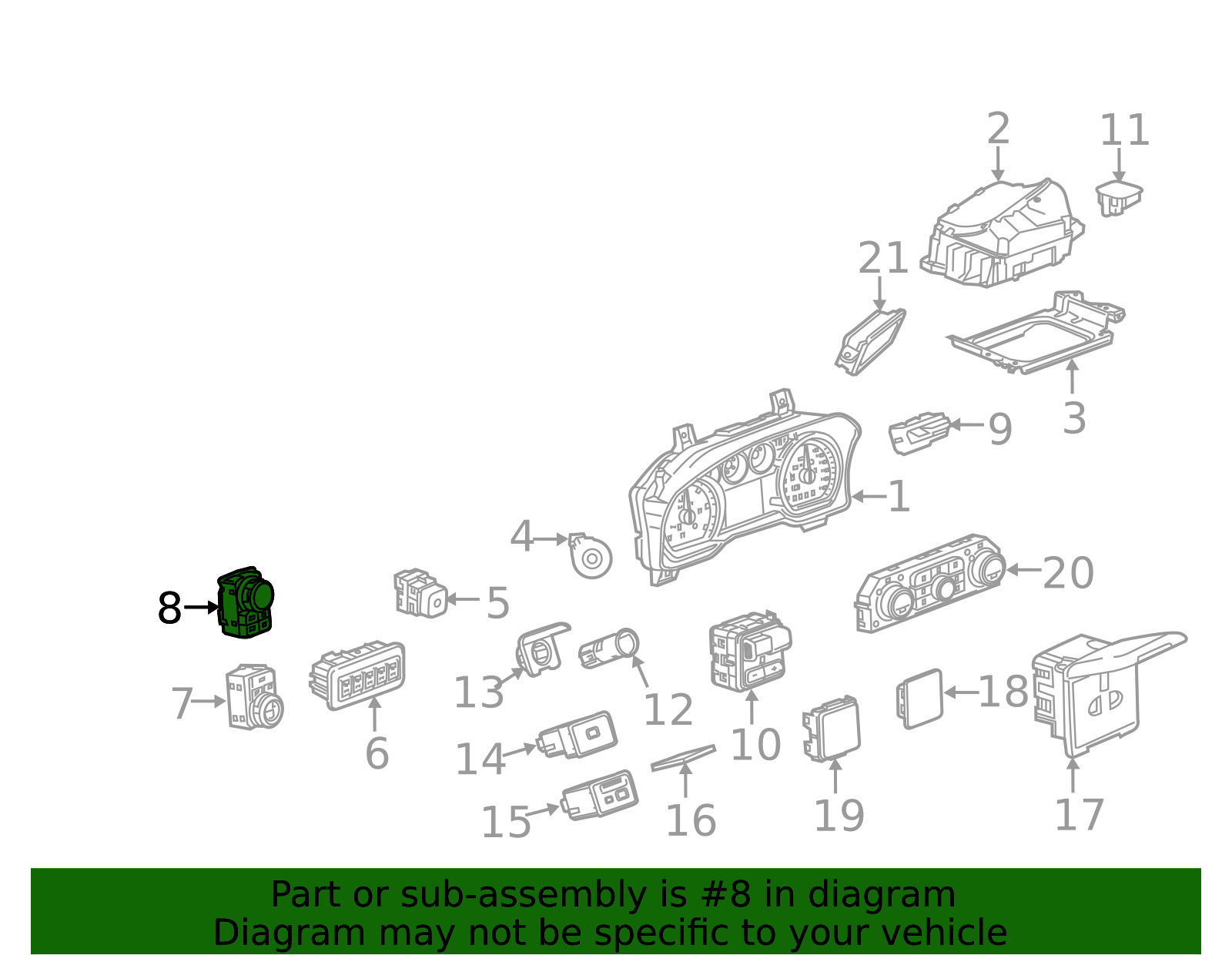 84735615 - Ride Control Switch 2022-2025 GMC | Big 3 Auto Parts