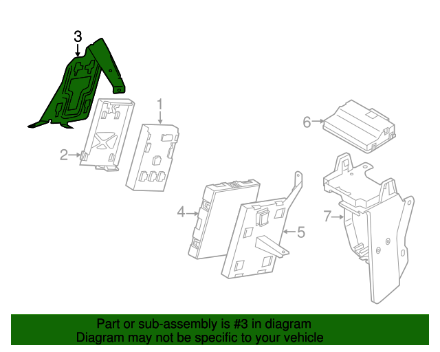 7P0-907-347-D - Control Module Bracket - 2011-2017 Volkswagen Touareg ...
