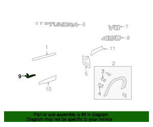 2000-2006 Toyota Tundra Molding 75641-0C010 | Toyota Parts Center