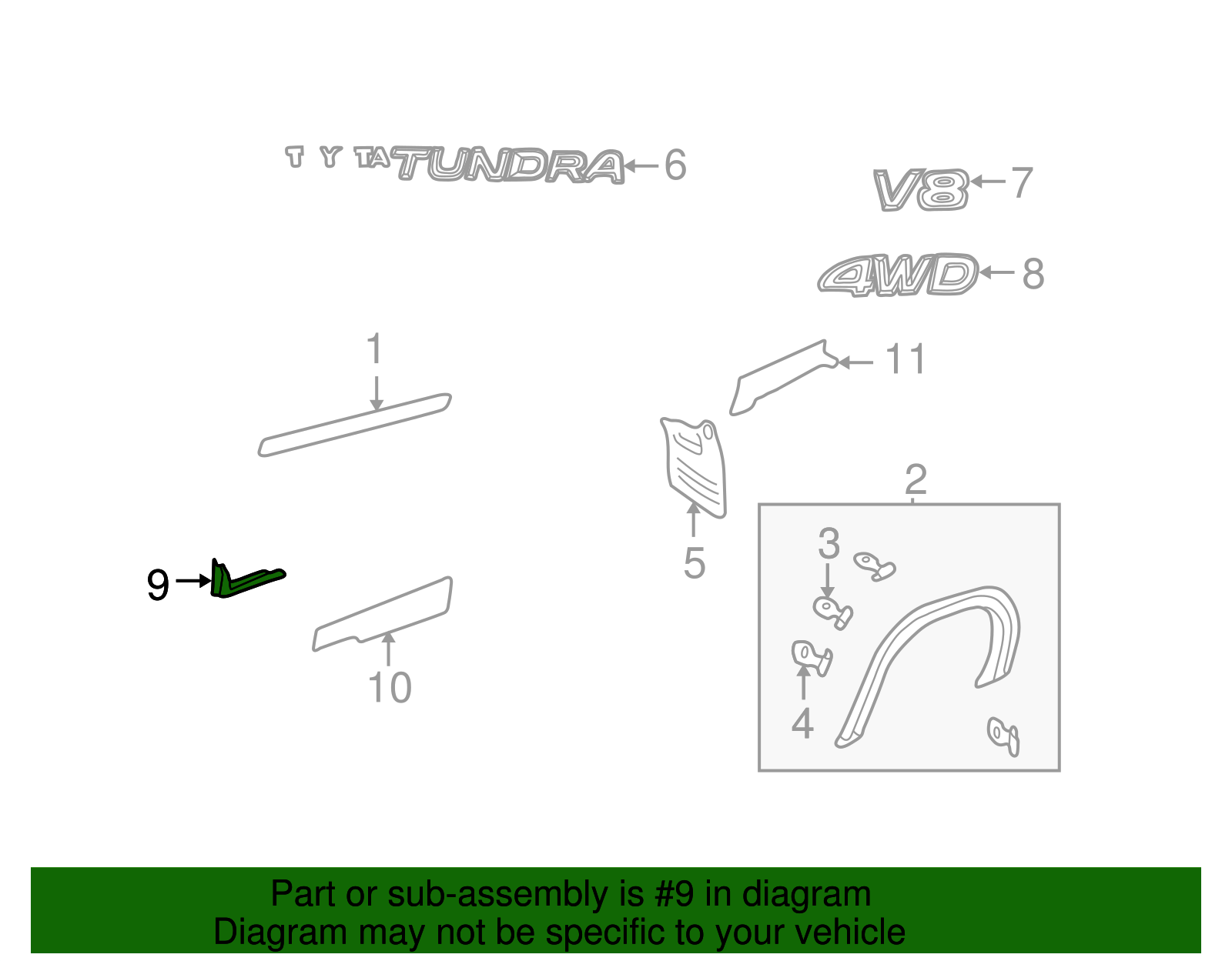 2000-2006 Toyota Tundra Molding 75641-0C010 | Toyota Parts Center