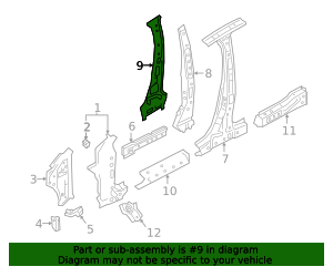 2012-2021 Volkswagen Passat Pillar Reinforced 561-809-443-A | OEM Parts ...