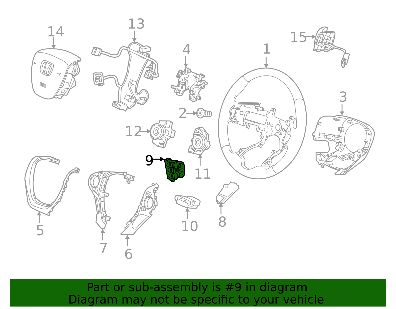 35890-TG7-A01 - Switch Assembly Navigation Guide& HFT - 2016-2020 Honda ...