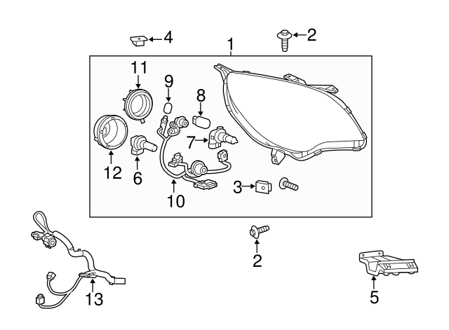 2010-2015 Chevrolet Equinox Driver Side Headlamp Assembly 23308253 GM ...