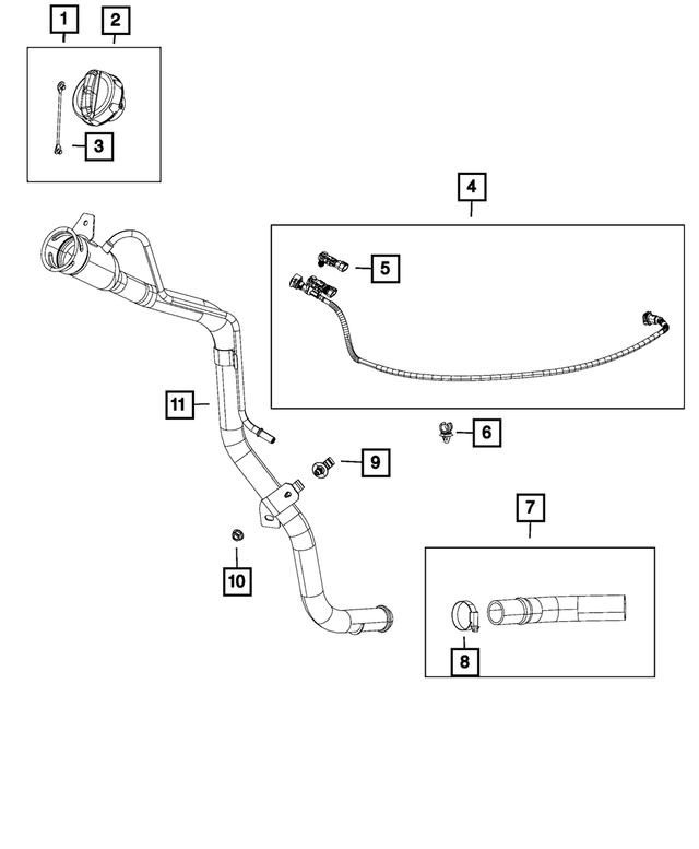 68083631AB - Fuel Vapor Re-Circulation Tube 2013-2016 Dodge Dart ...